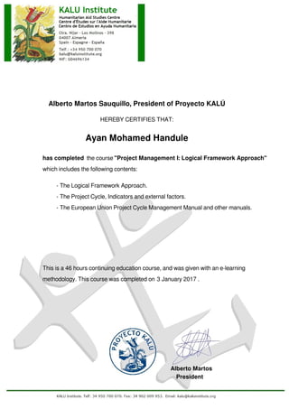 MDICHA_PM 1 Certificate | PDF