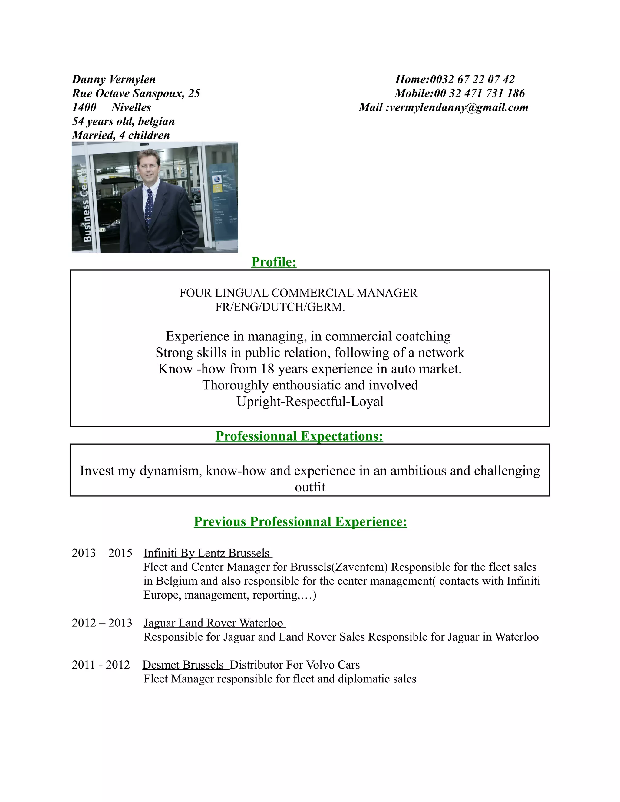 Danny Vermylen CV 12-2014 | PDF