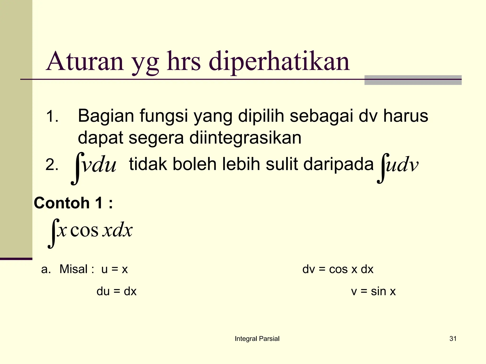integral (anti turunan) untuk kalkulus I | PPT