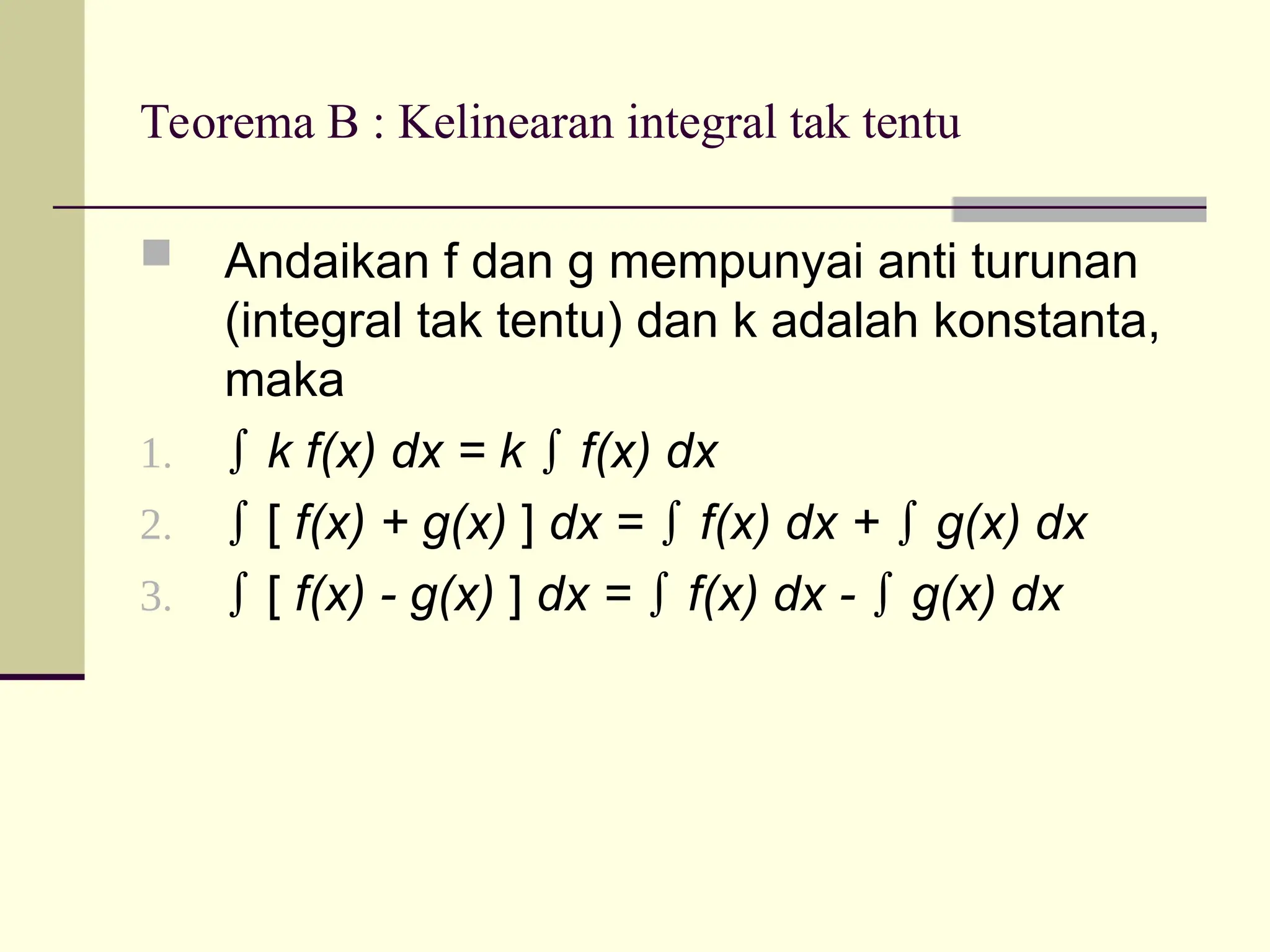 integral (anti turunan) untuk kalkulus I | PPT