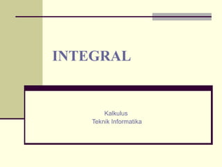 integral (anti turunan) untuk kalkulus I | PPT