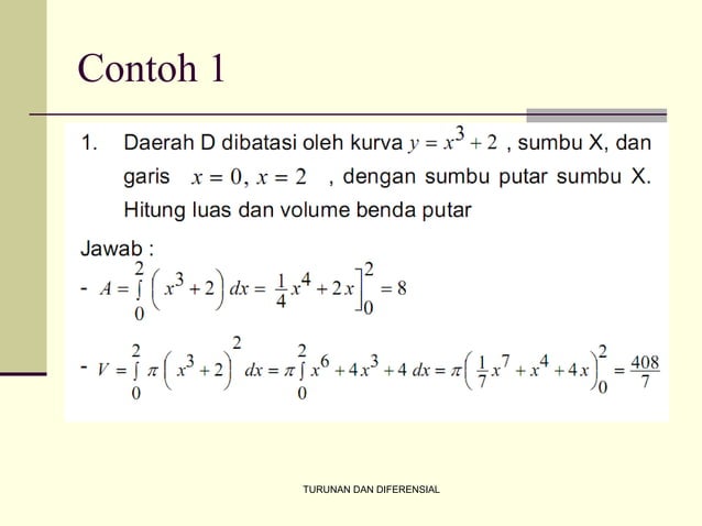 integral (anti turunan) untuk kalkulus I | PPT