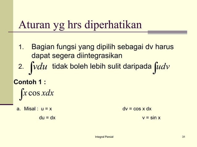 integral (anti turunan) untuk kalkulus I | PPT