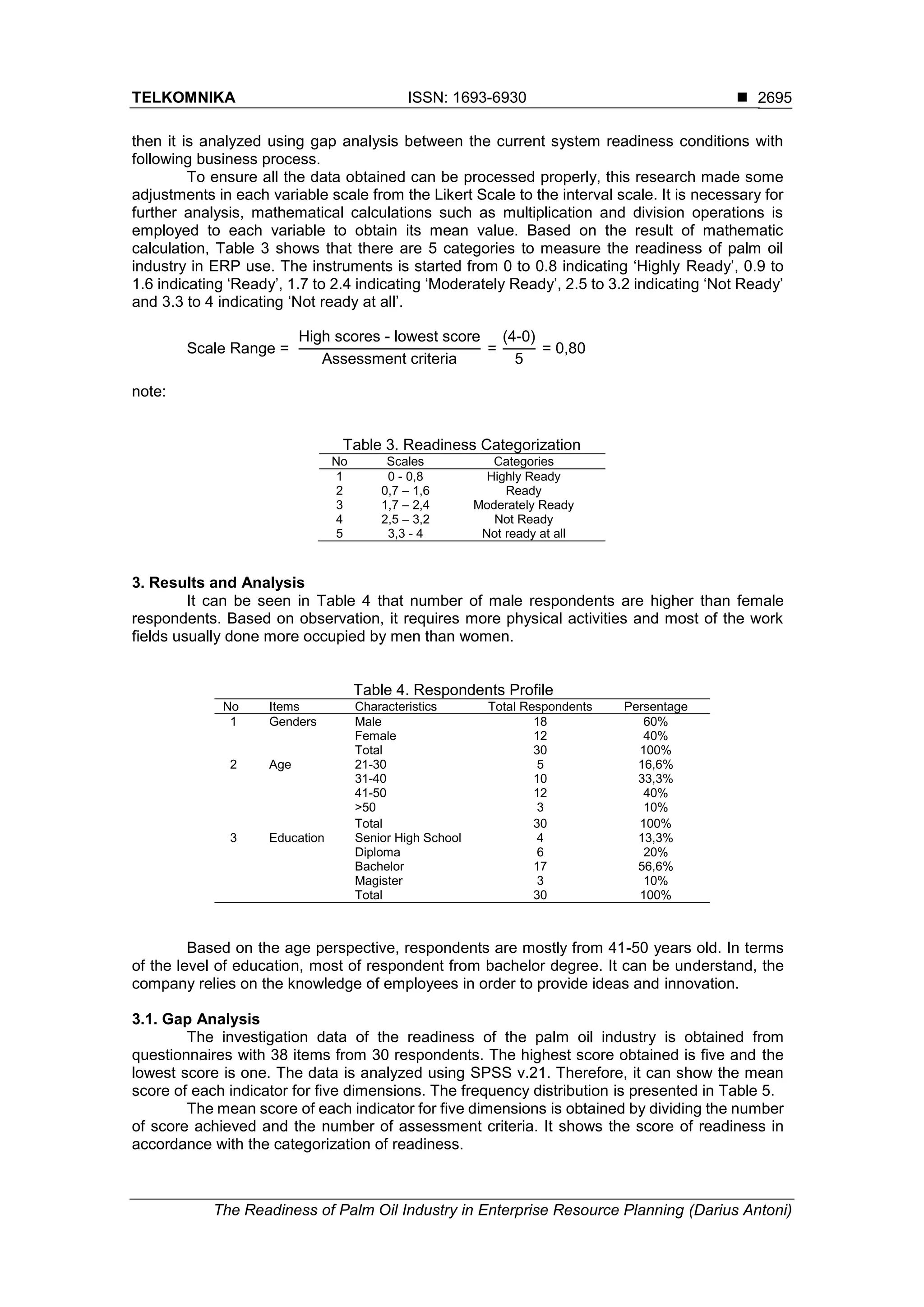 The Readiness of Palm Oil Industry in Enterprise Resource Planning | PDF