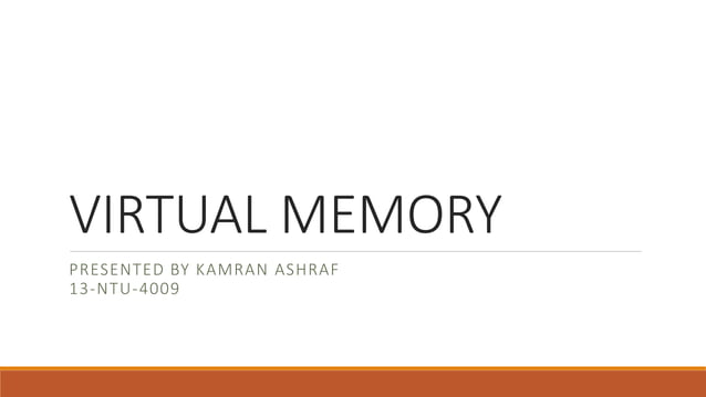 VIRTUAL MEMORY | PPT