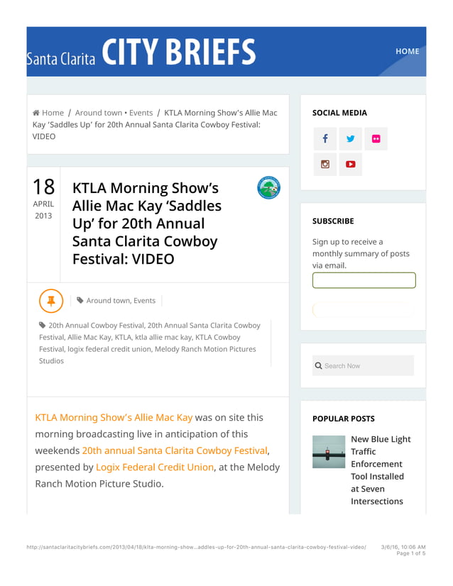 KTLA Morning Show_s Allie Mac Kay _S | PDF | Western | Genres