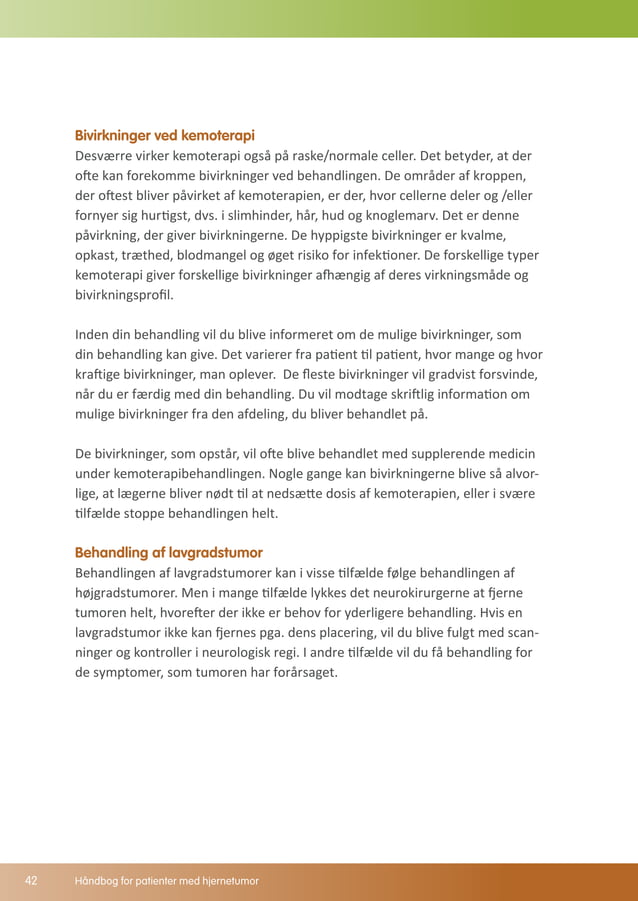 Haandbog for patienter med hjernetumor | PDF