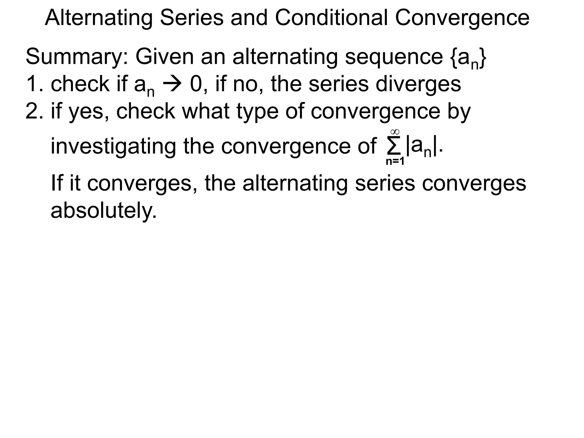 26 alternating series and conditional convergence x | PPTX