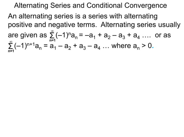 26 alternating series and conditional convergence x | PPTX
