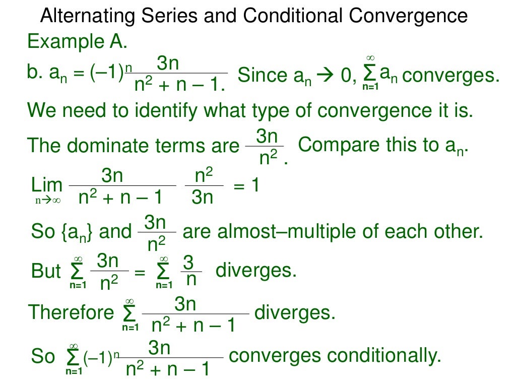 26 alternating series and conditional convergence x