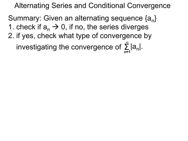 26 alternating series and conditional convergence x | PPTX