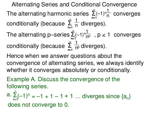 26 Alternating Series And Conditional Convergence X
