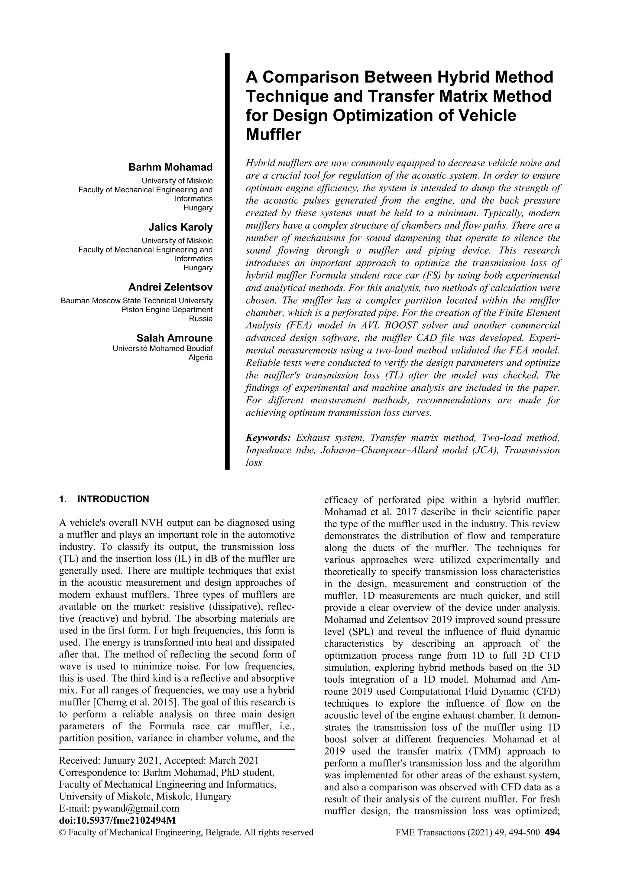 A Comparison Between Hybrid Method Technique and Transfer Matrix Method ...