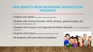 Lindensmith_CHFD312_Behavioral Modification Programs | PPTX