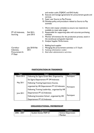 CV_Siti_Khairrani_Yulita_Adm Niaga FISIP UI_Procurement Exp | PDF