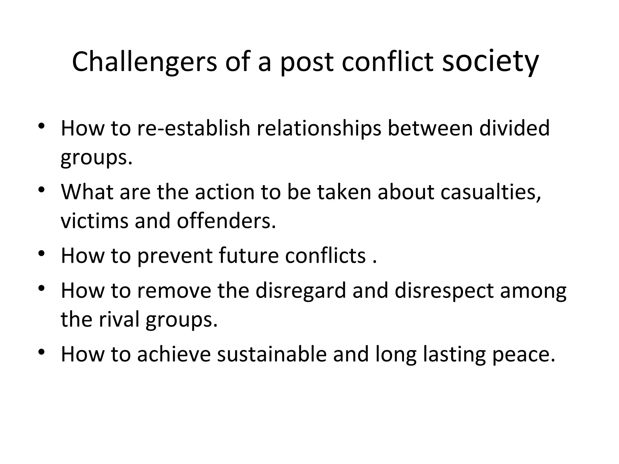 Post conflict reconciliation | PPT