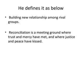 Post conflict reconciliation | PPT