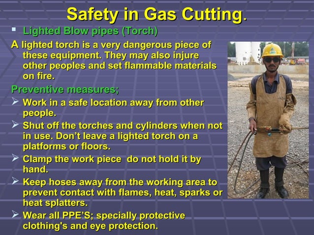 Safety In Gas Cutting. | PPT | First Aid | Injuries