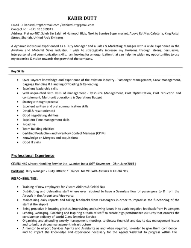 Kabir Duty Updated Resume | PDF