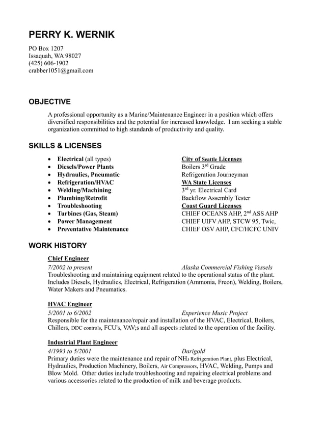 Resume - Perry Wernik | PDF