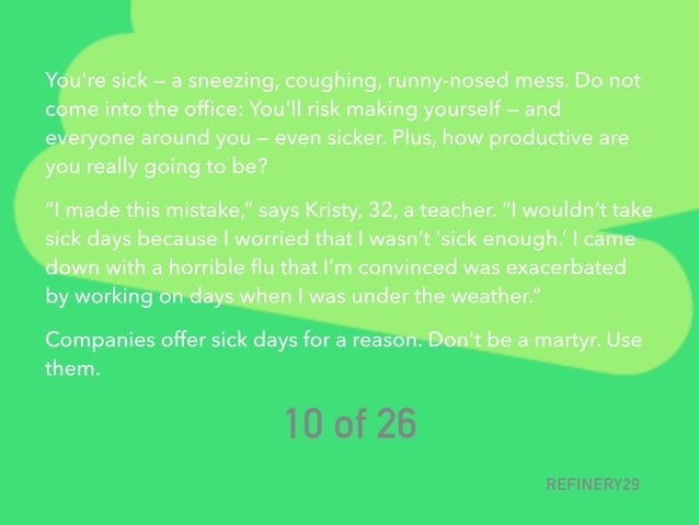 26 Bad Workplace Habits to Kick in 2016 by Anna Refinery29 | PPT