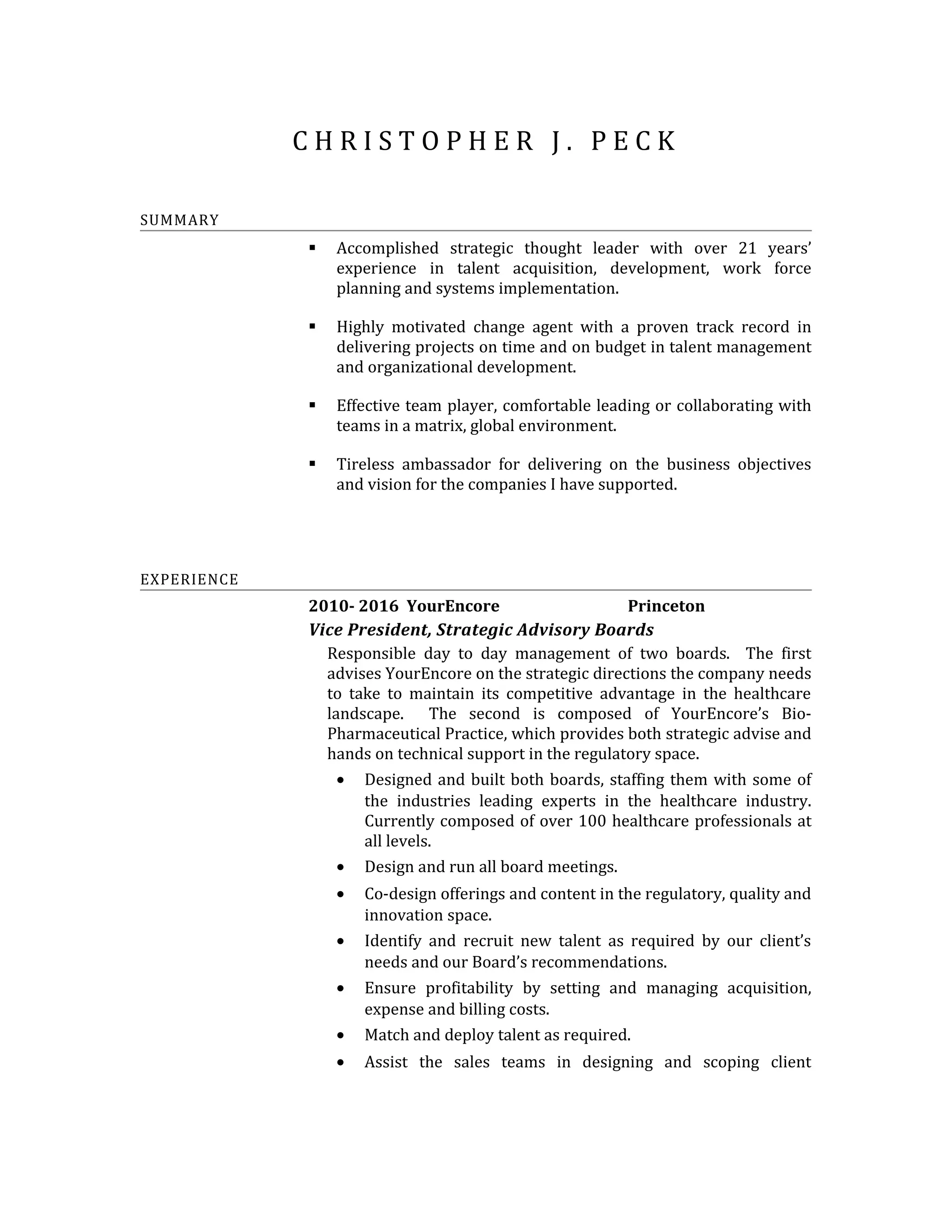 Peck Resume 2016 | PDF