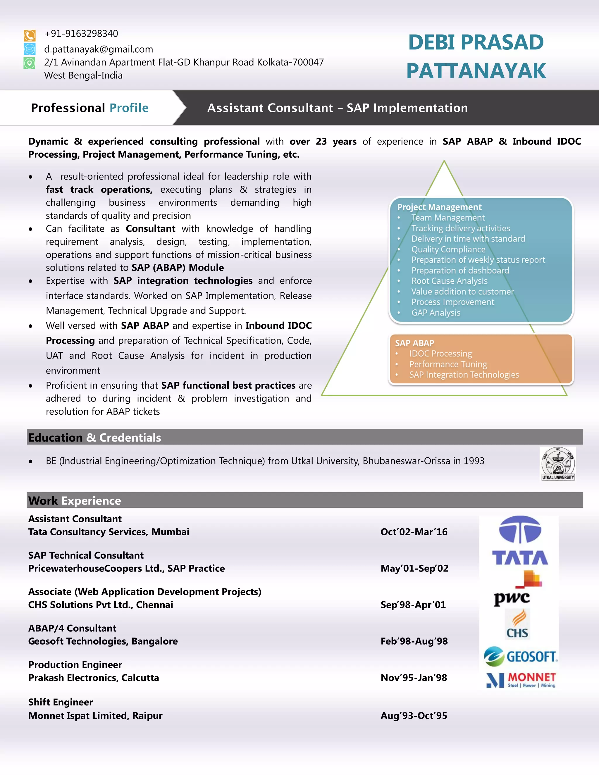 Debi Prasad Pattanayak | PDF | Computer Software and Applications | Computing