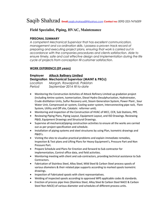 Saqib Shahzad CV updated | PDF