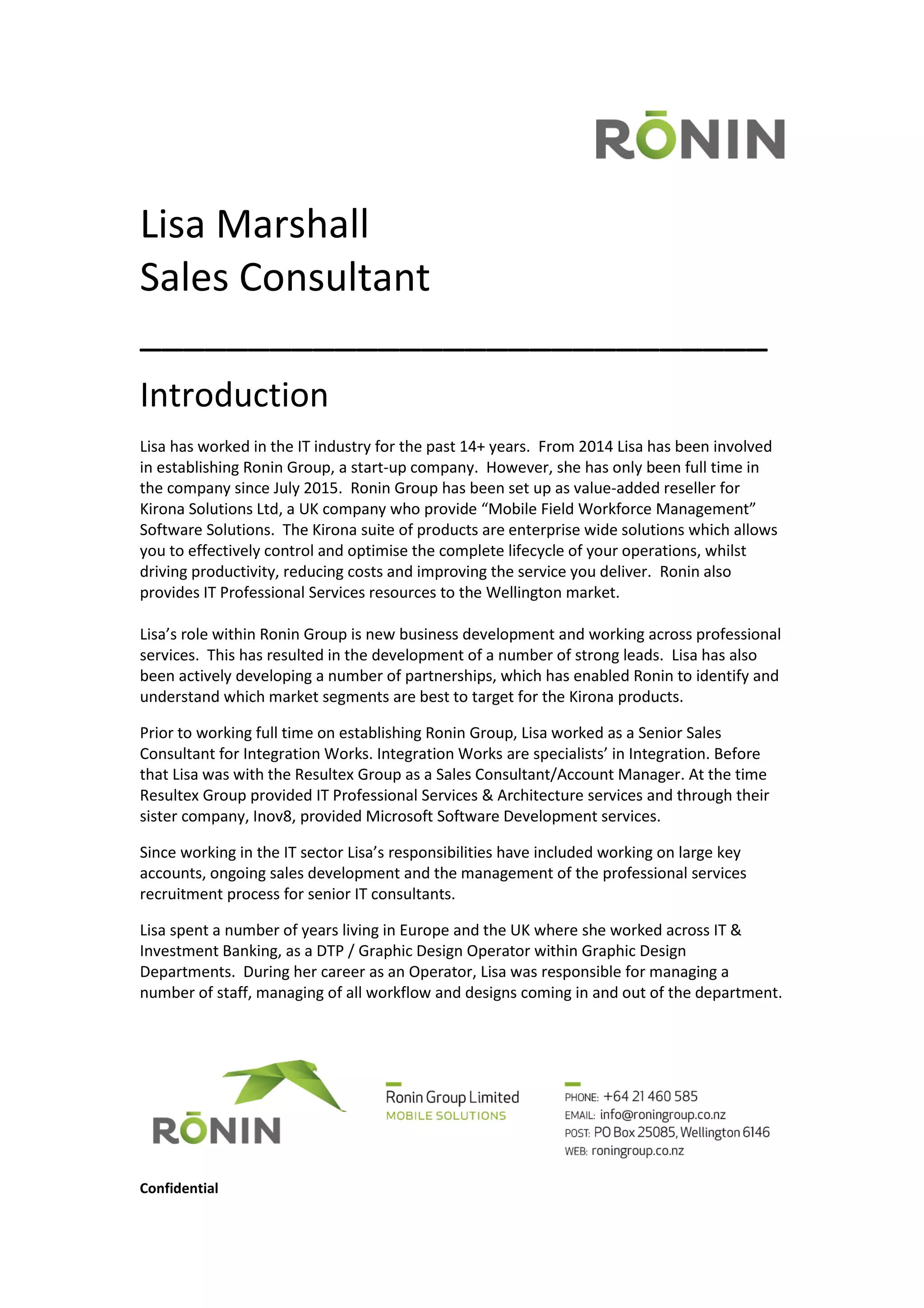 Lisa Marshall CV | PDF