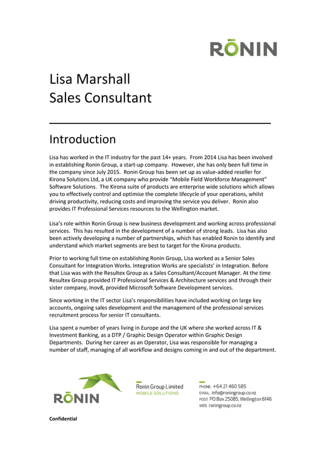 Lisa Marshall CV | PDF