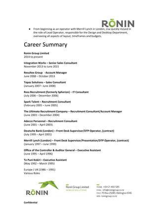 Lisa Marshall CV | PDF