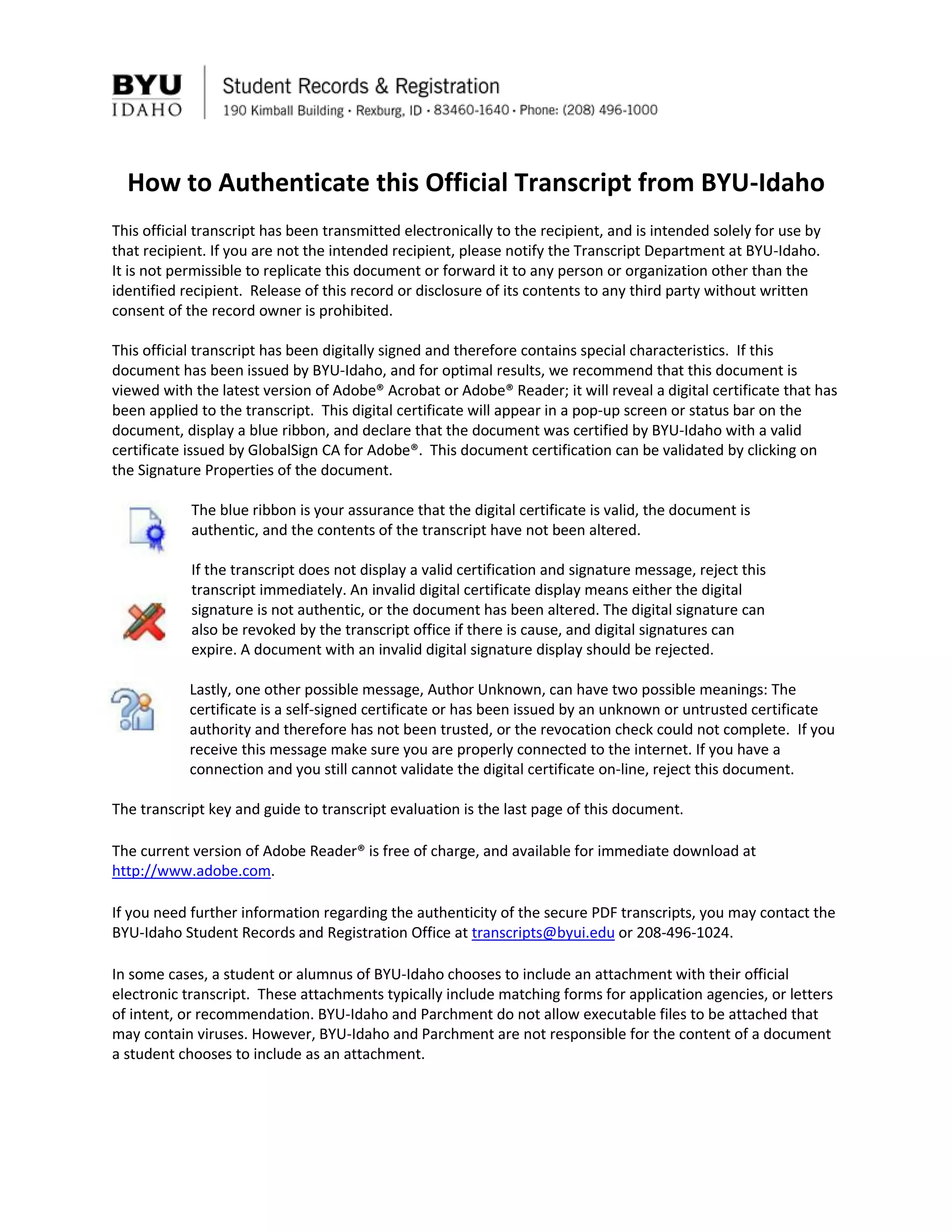 Academic Transcript--Undergraduate | PDF
