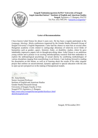 Simon Lehel recommendation | PDF