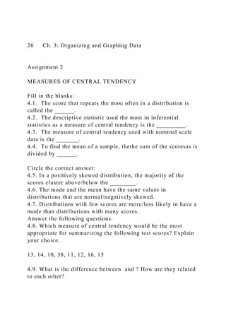 26 Ch. 3 Organizing and Graphing DataAssignment 2ME.docx
