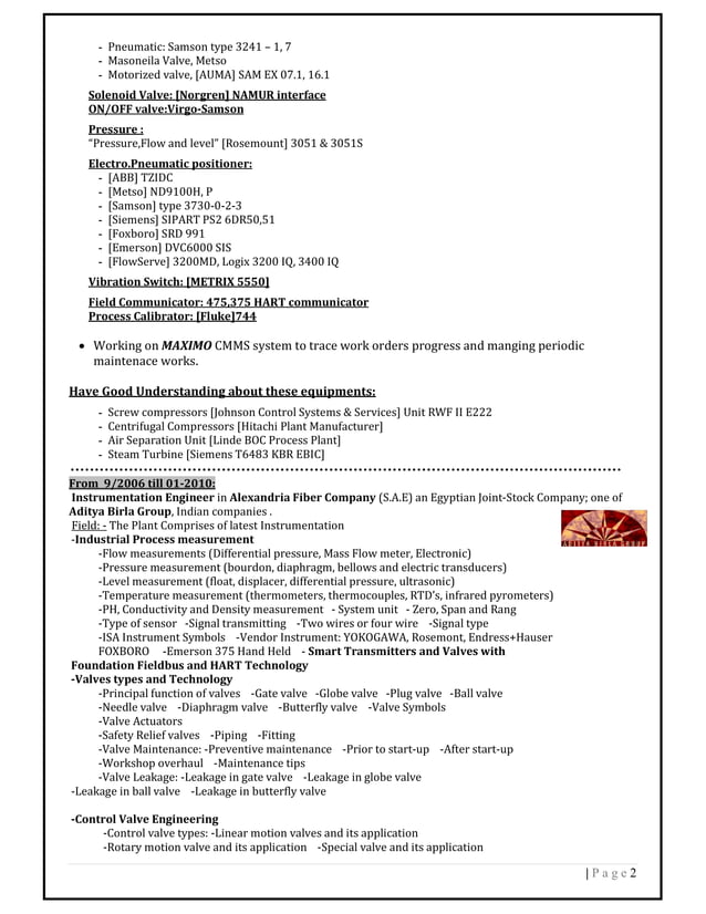 Wael Abd Elghaffar, Instrumentation Engineer | PDF