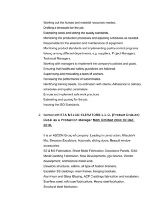 Sanjiv resume 27082015 steel | PDF