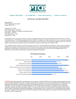 PTCB score report | PDF