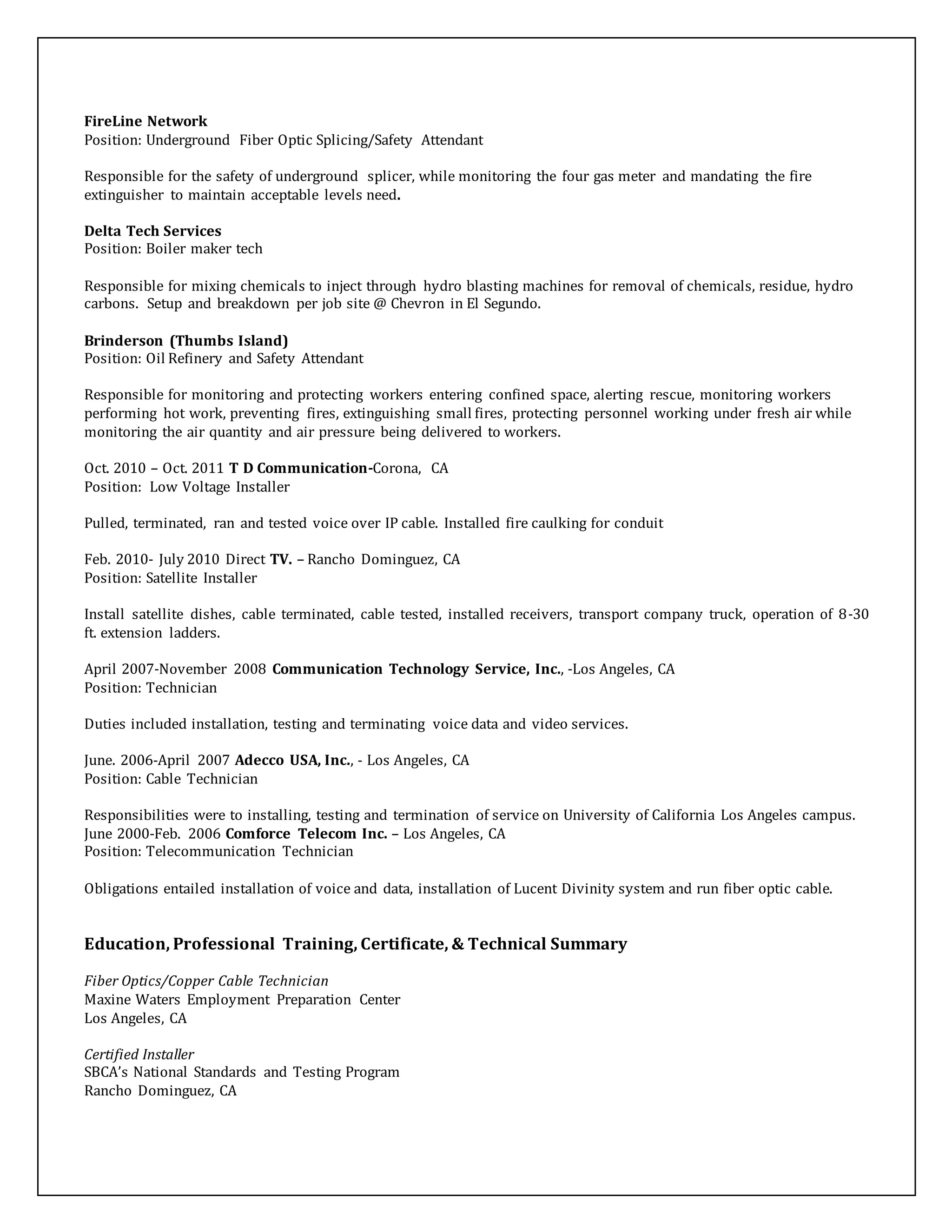Charles_T._Lee_Resume_Oil Refinery Resume | DOCX