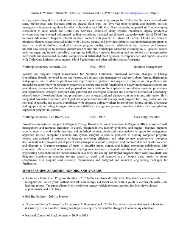 Brenda Williams_Curriculum Vitae | PDF