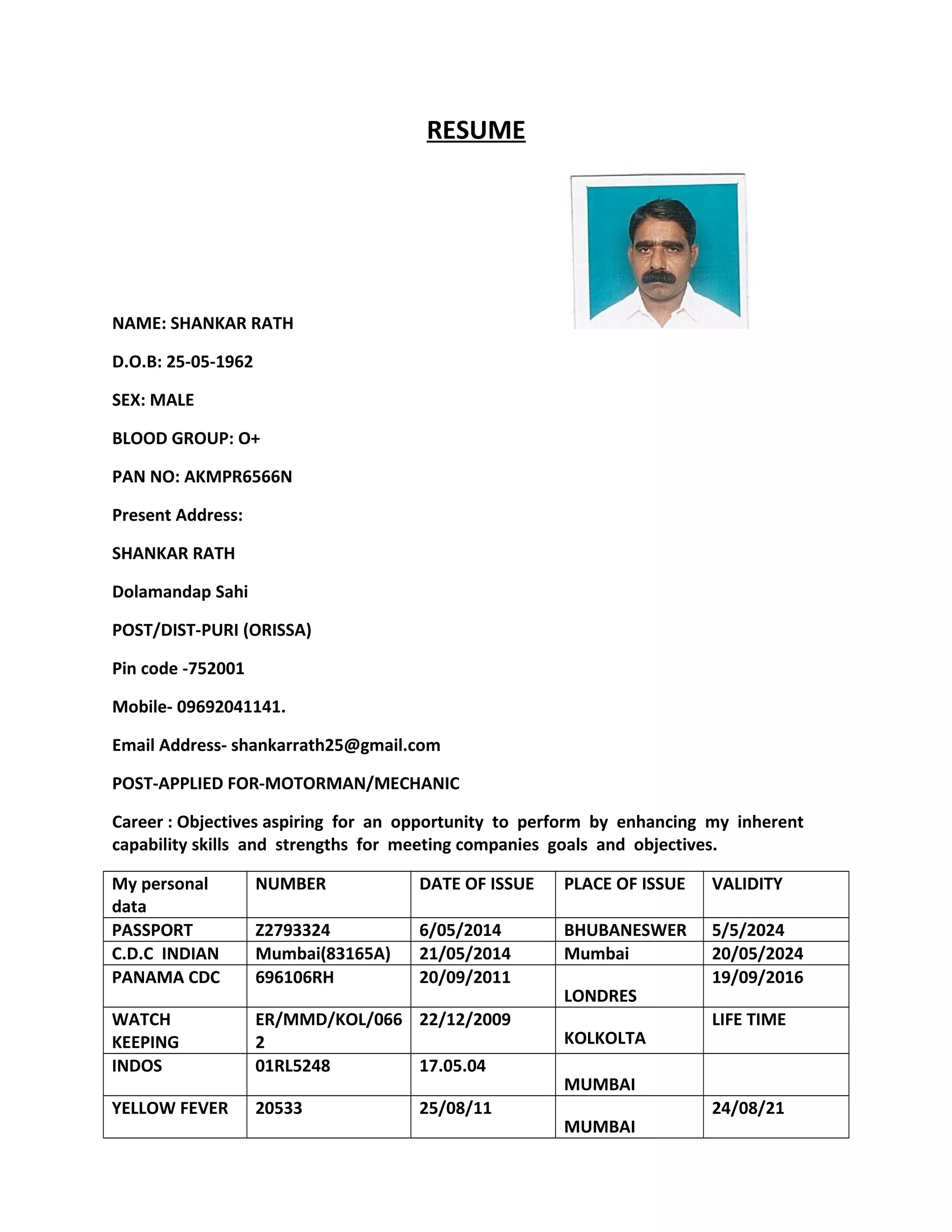 SHANKAR_RATH RESUME[1] | DOC