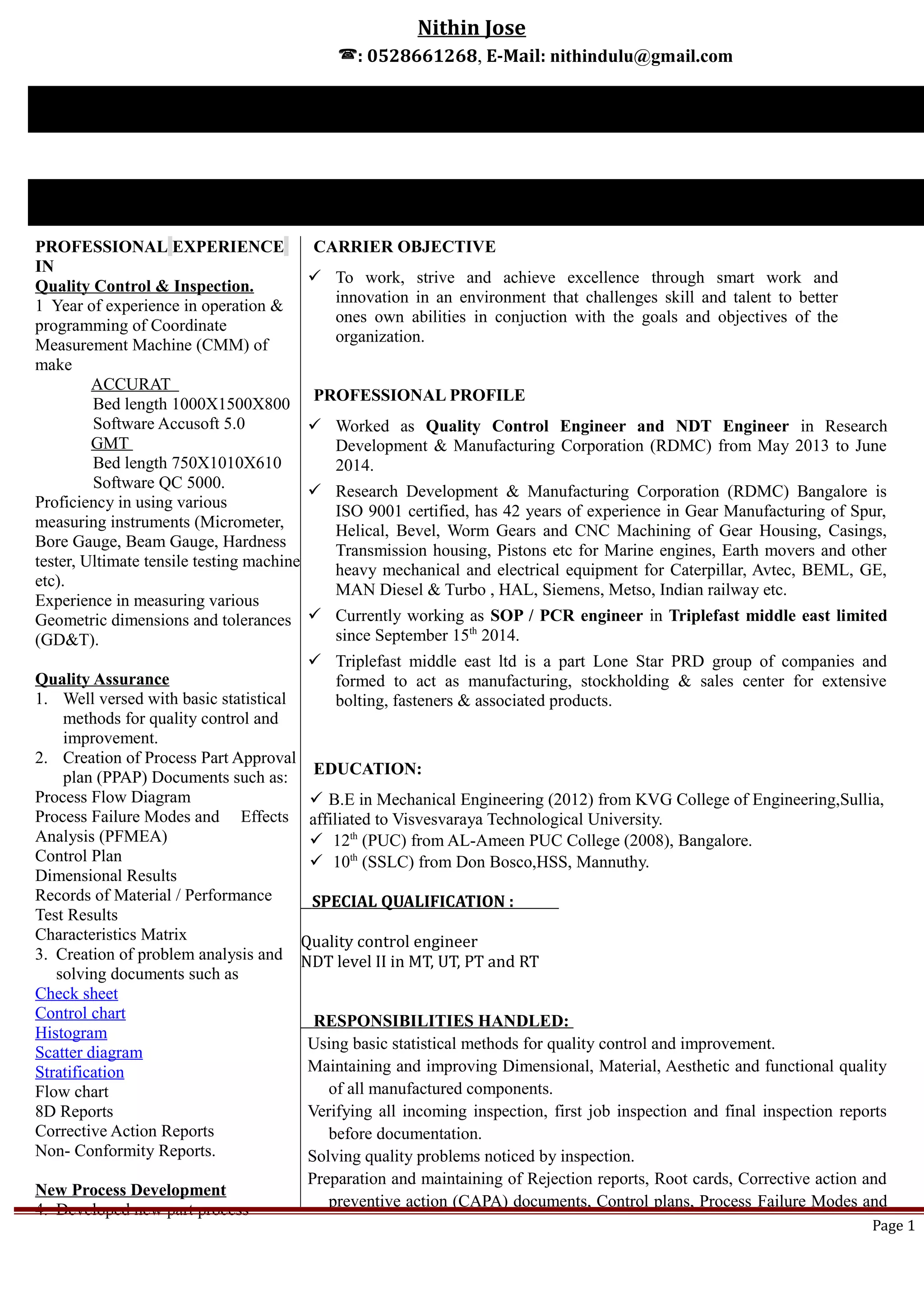 Nithin resume | PDF