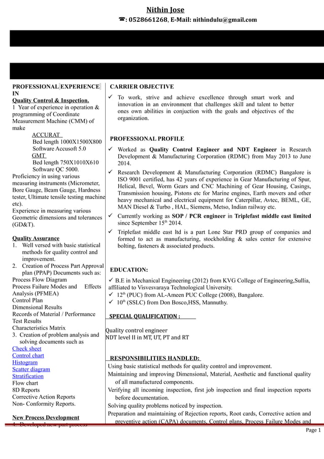 Nithin resume | PDF