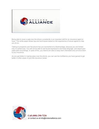 Brokers Alliance Sales Tips | PDF
