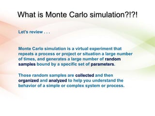 Monte Carlo Sim Primer | PPT