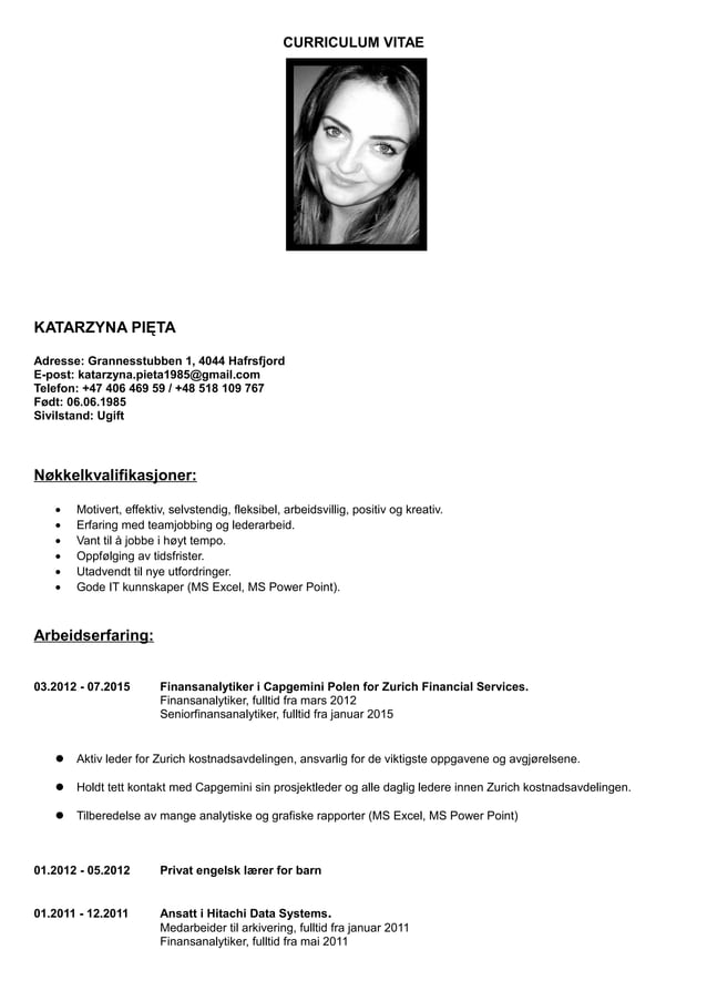 CV norsk | PDF