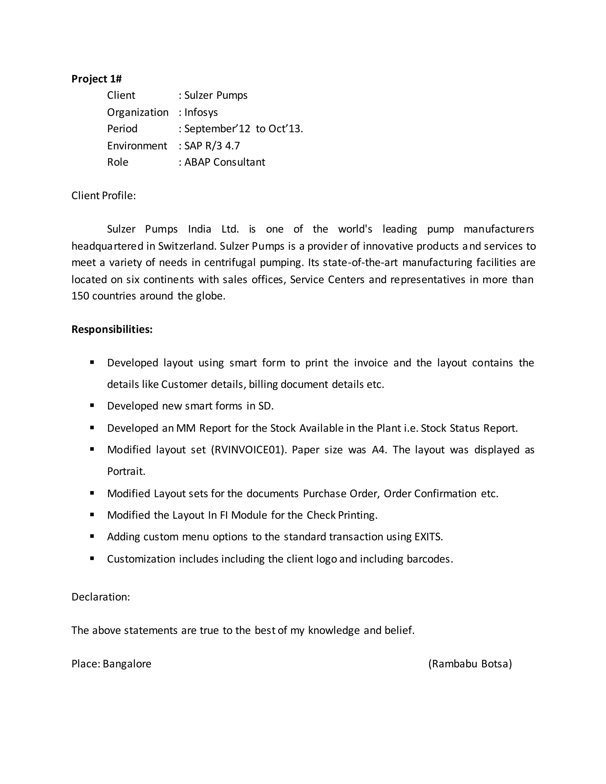 Rambabu_ABAP_Resume | PDF