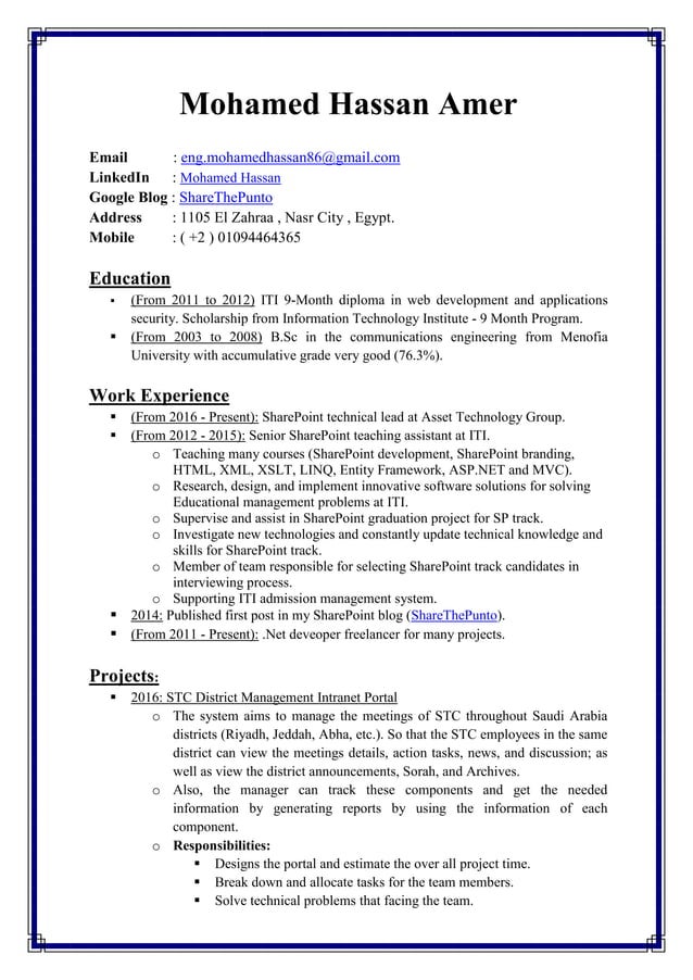 Mohamed Hassan CV | PDF