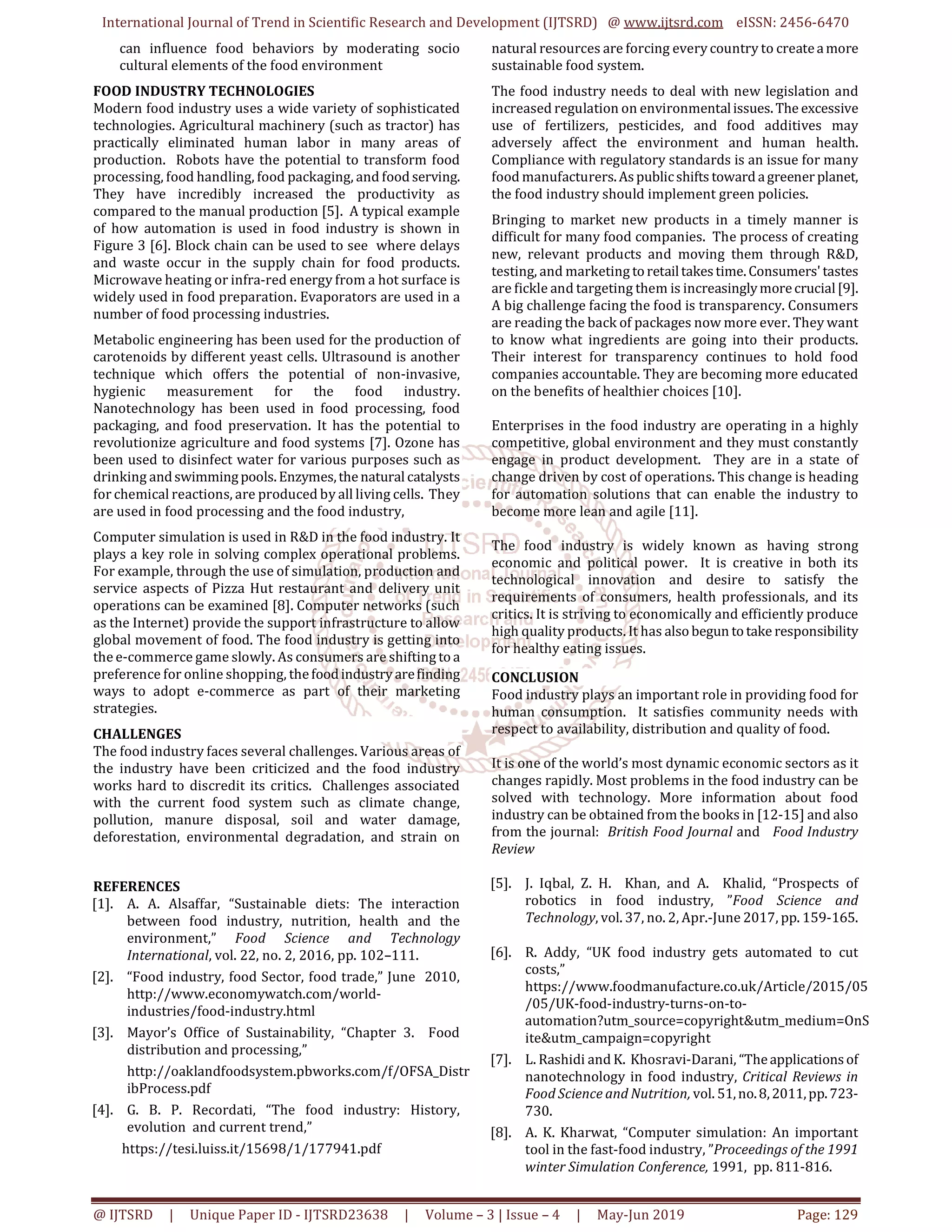 Food Industry An Introduction | PDF