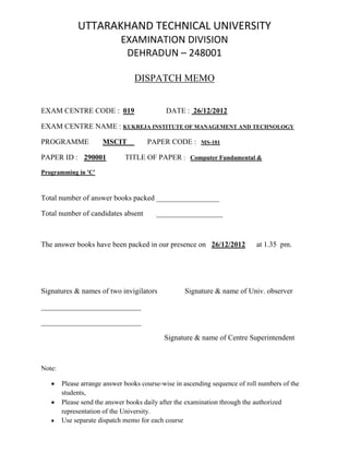 Format of examination | PDF