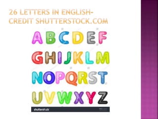26 Letters in English Language, Numbers 0-9 | PPTX